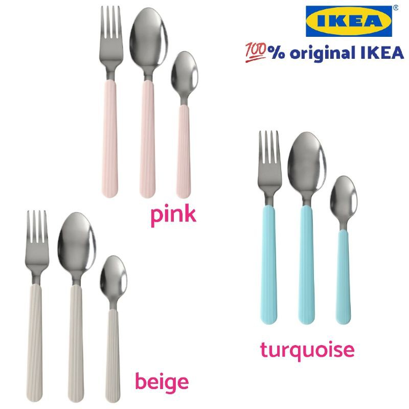 IKEA UPHOJD Cutlery set/fork/spoon/teaspoon/set sudu(12pcs) | Shopee ...