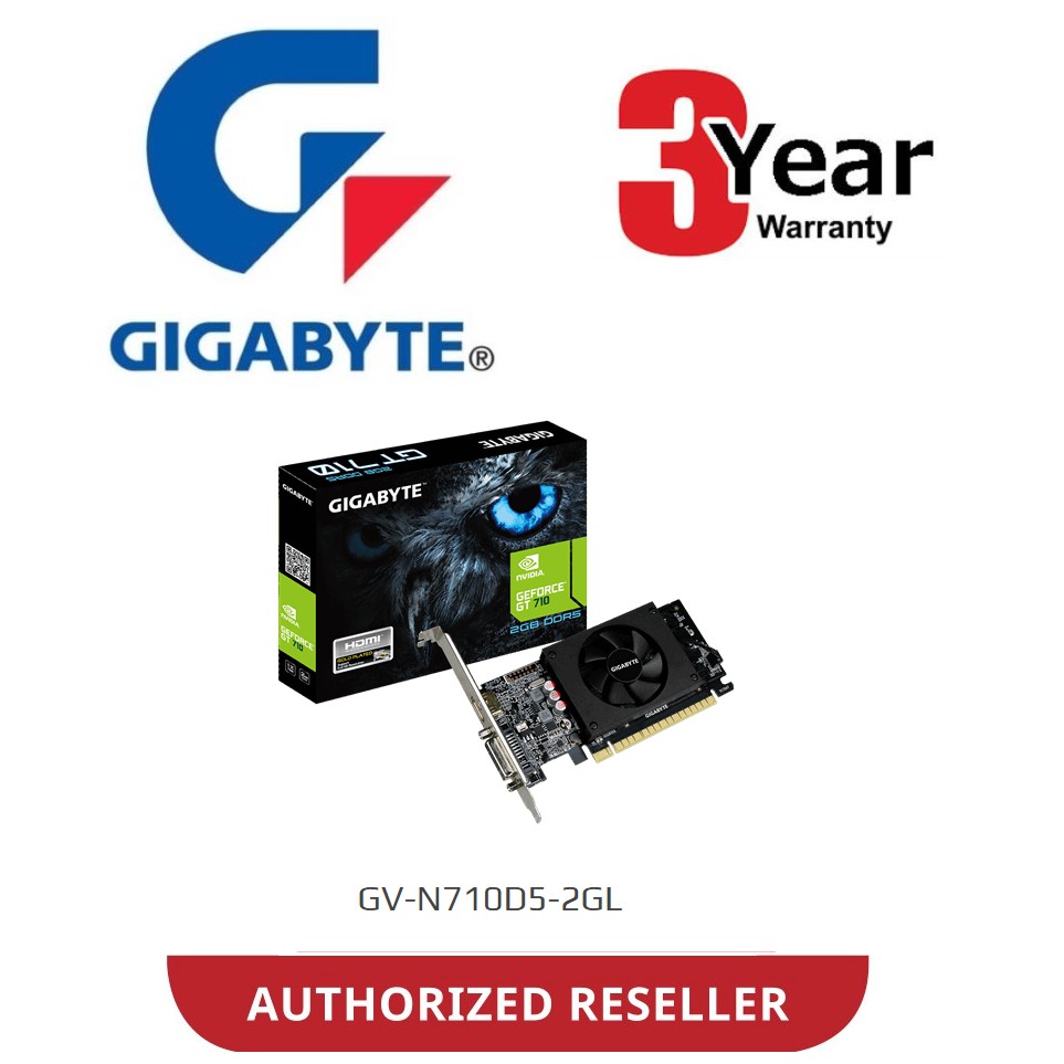 GIGABYTE GT 710 2GB DDR5 Graphic Card / GPU (GV-N710D5-2GL) | Shopee ...