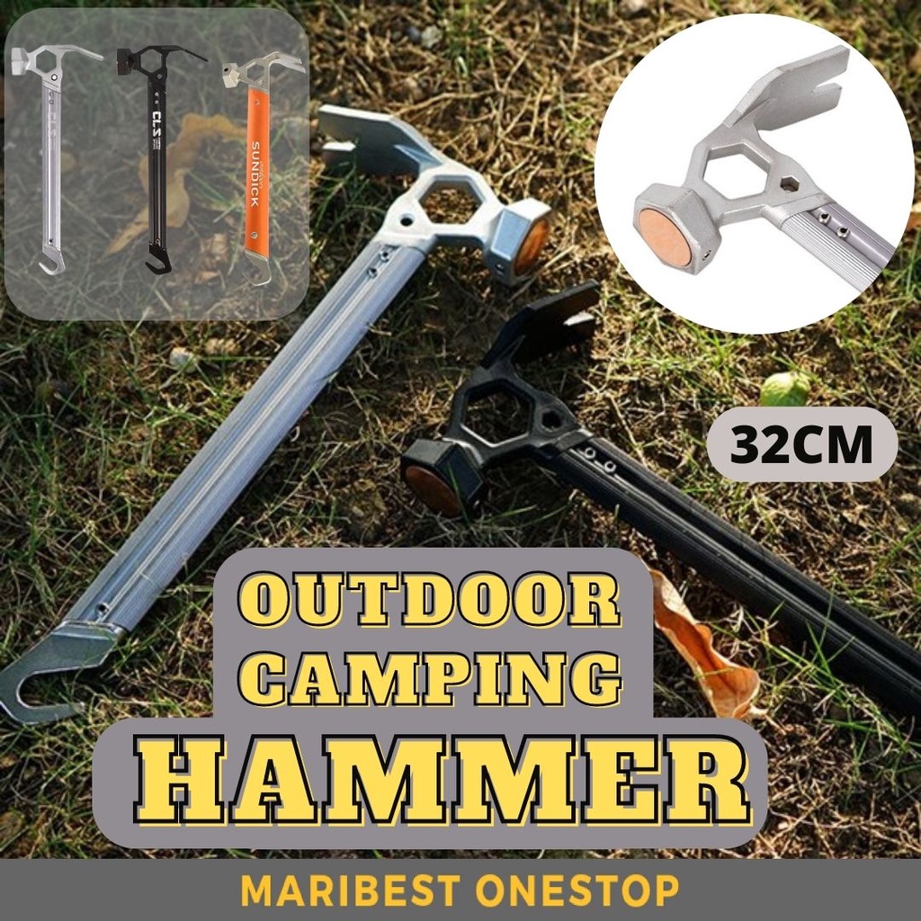 Camping Hammer Multipurpose Outdoor Survival Tool Hammer Tent Camp Peg ...