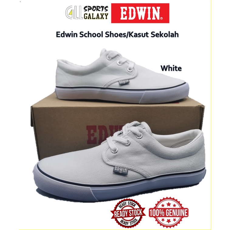 [Edwin] [Clearance](Yellowish)Edwin 208 White School Shoes/White Canvas ...