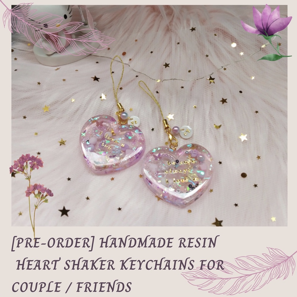 [Pre-order | Handmade Item] Custom Made Resin Heart Shaker Keychains ...