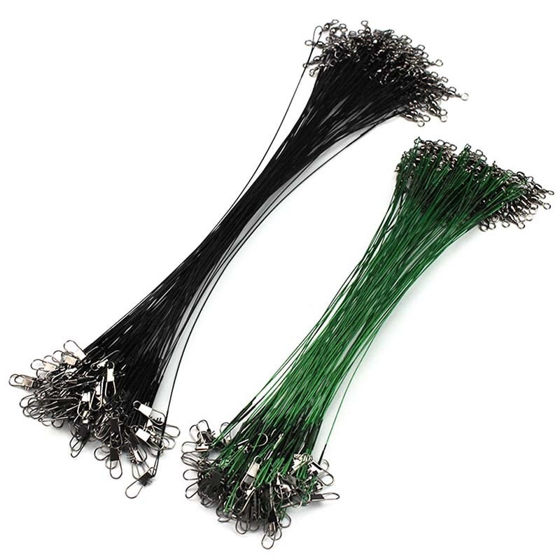 Anti Bite Front Fishing Line Steel Wire Leader With Swivel Fishing Wire ...