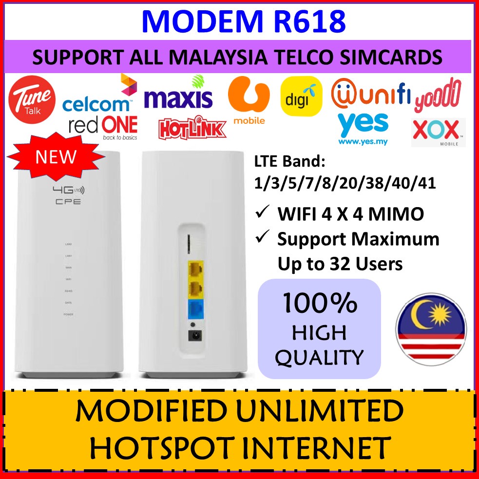 🔥ReadyStockIn🇲🇾🔥UNLIMITED WiFi Router Sim Card Modem RS618 B618 RS628 ...