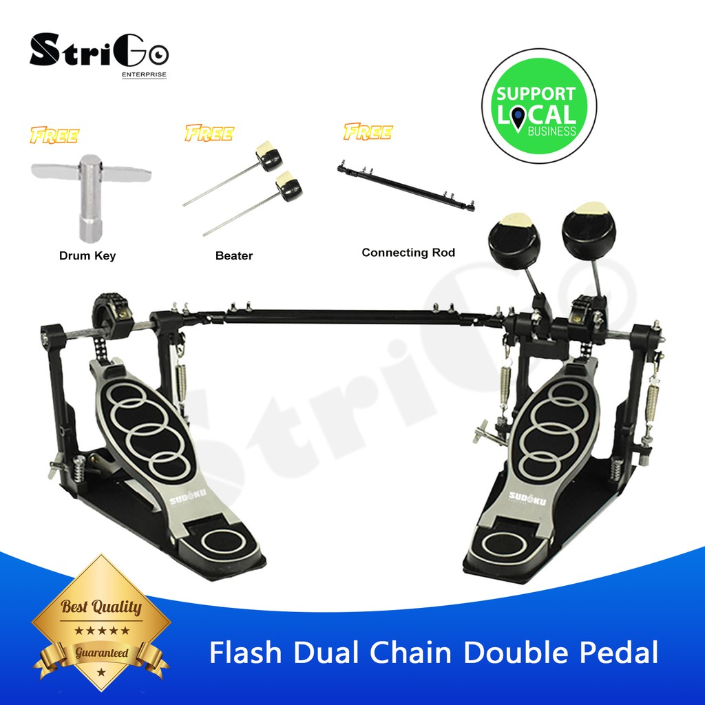 [Ready Stock] Sudoku Drum Flash Double Pedal Twin Bass Dual Foot Kick ...
