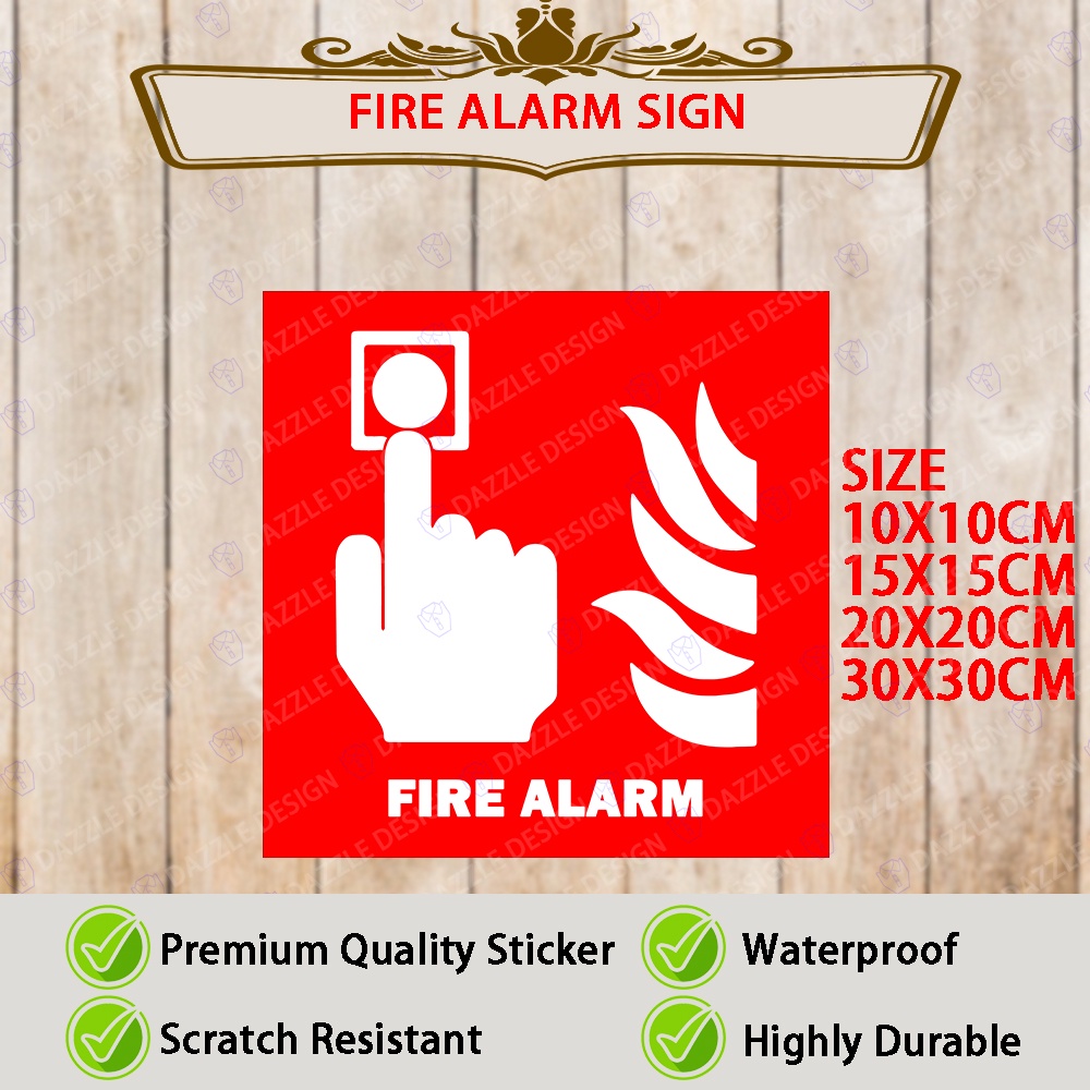 [ FIRE SAFETY STICKER] FIRE ALARM STICKER / PELEKAT ALARM KEBAKARAN ...