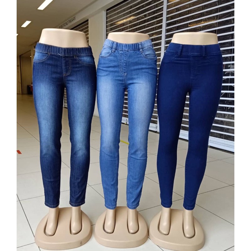 Plus SIze Womens Skinny Fit Jeggings Stretchable Waist Jeans Getah ...