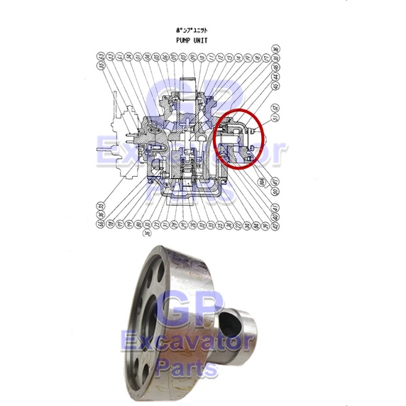 UH083 / UH07-7 / HPV125B HYDRAULIC EXCAVATOR MAIN PUMP ROTARY JOINT ...