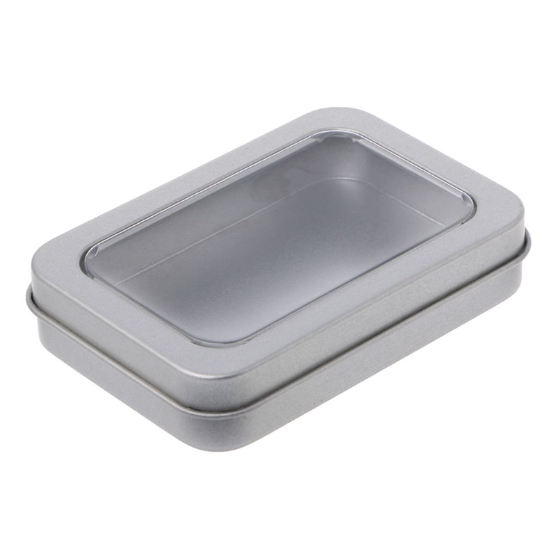 KING Tinplate Storage Box with Clear Window Top Metal Tin Can Boxes ...