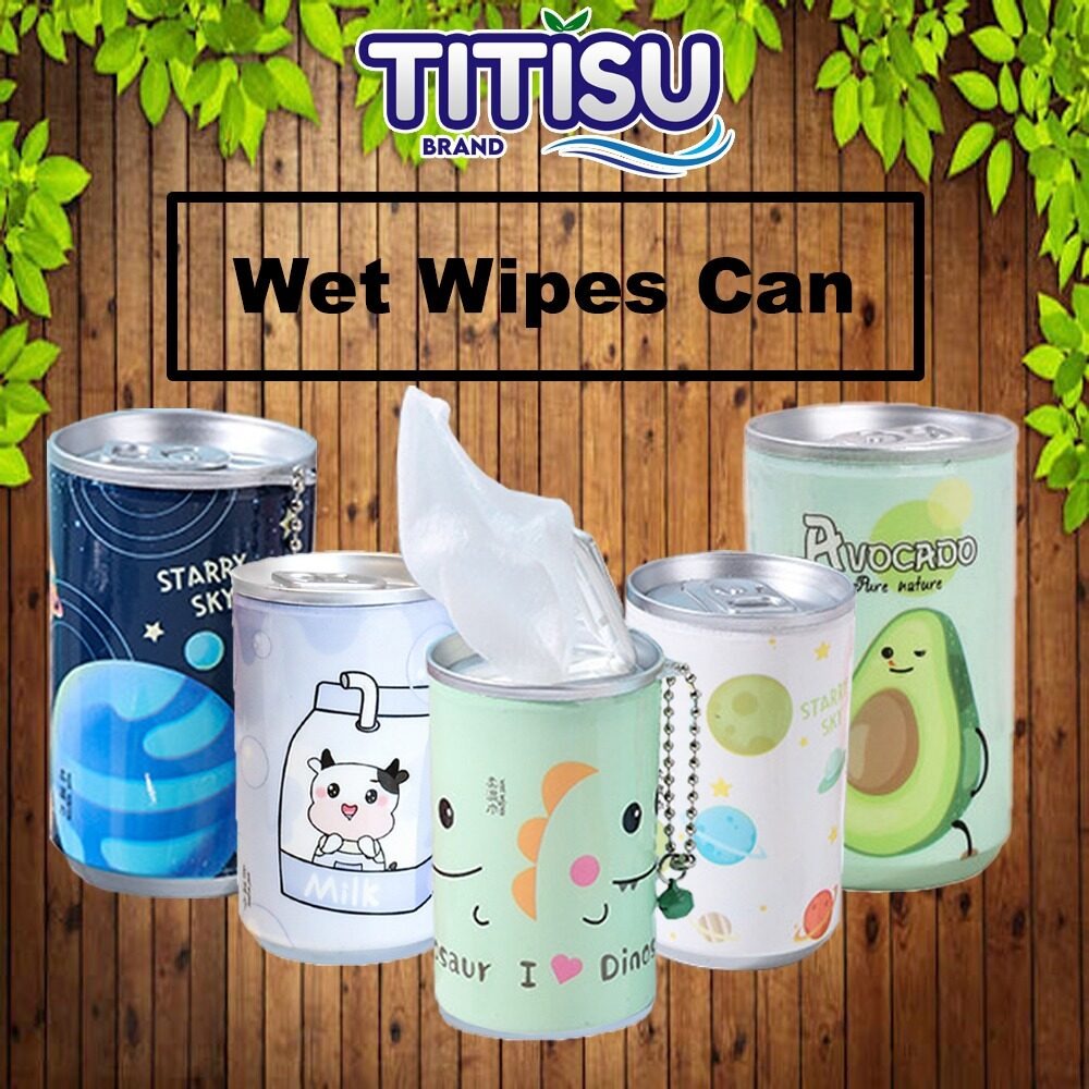 🧻[30 Pcs]Cartoon Can Wipes 30 Sheets Wet Tissue Cute Cartoon Filling ...