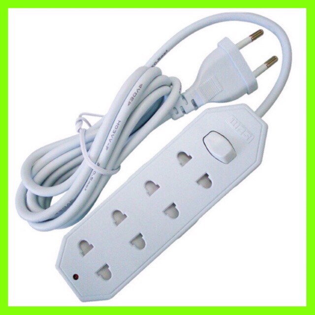 SUM 4214N - 4 Way 2 Pin Extension Socket with 2-Pin Europe Pin (2 Meter ...