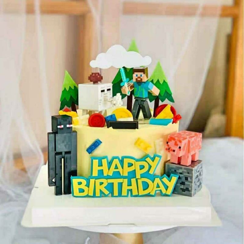 Minecraft Toys Cake Topper Decoration我的世界蛋糕装饰(Ready Stock) | Shopee ...