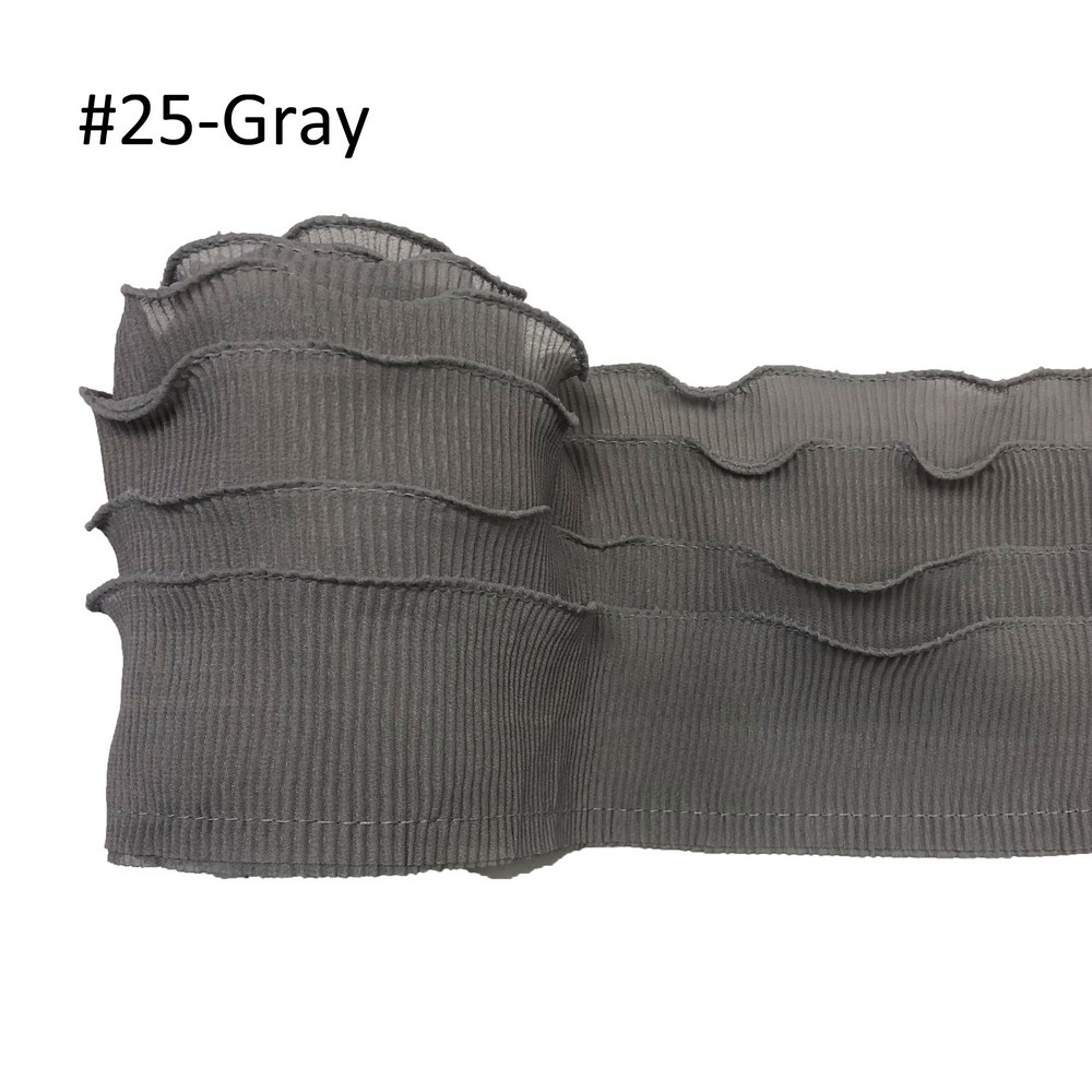 4 Layer Lace Pleated Ruffle Chiffon Lace // Layered Ruffle Border Lace ...