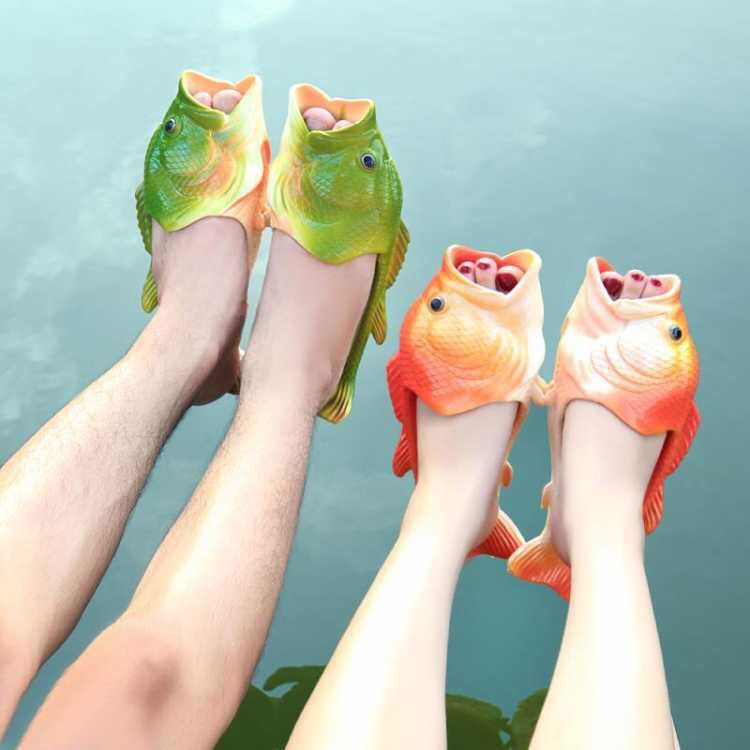 【Promition +🎁】Creative Fun Fish Slippers Sandals Family Cute Slippers ...