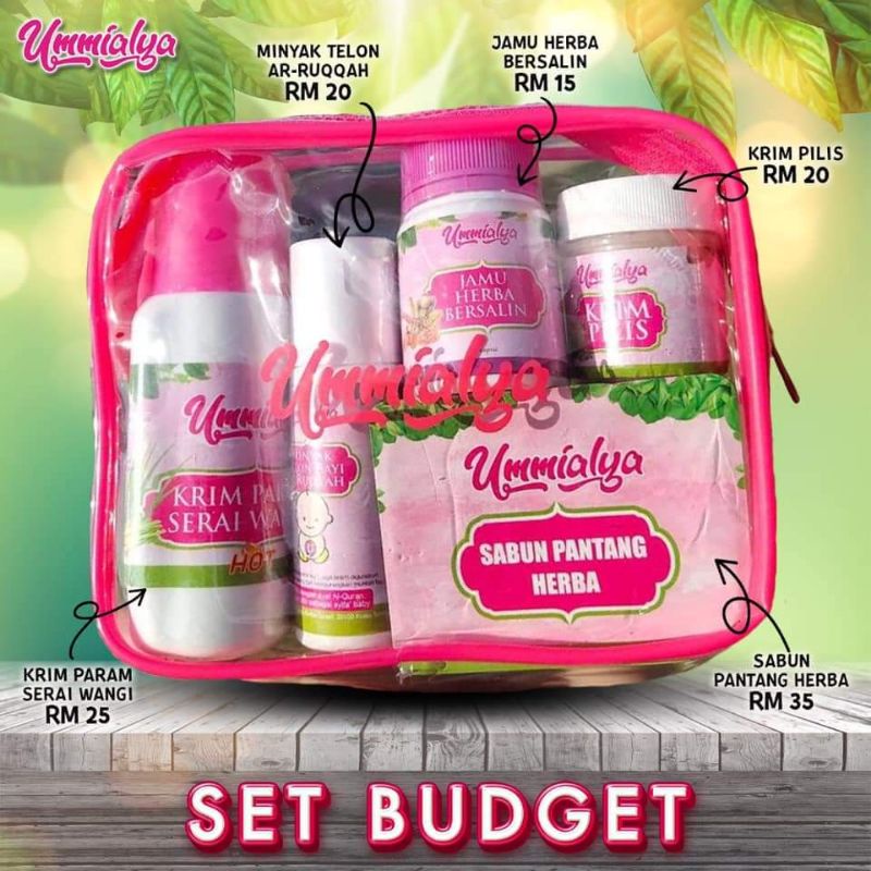 SET BAJET UMMIALYA ( PILIS PARAM SABUN PANTANG MINYAK TELON + JAMU ...