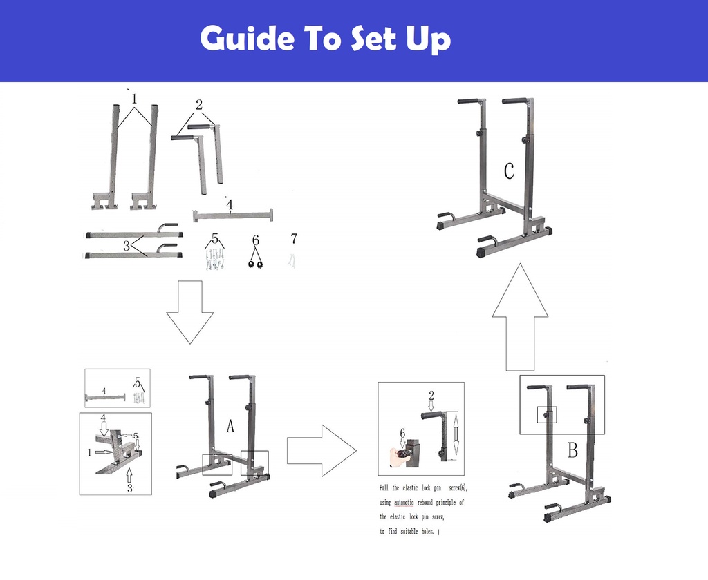 🔥🔥ADSPorts F30 Heavy Duty Adjustable Dip Station Bar Multi-Function Strength Training Workout ...