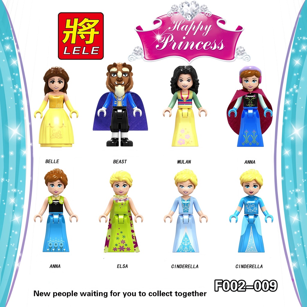 Princess Minifigures, Building Blocks Minifigure Princess Anna ...