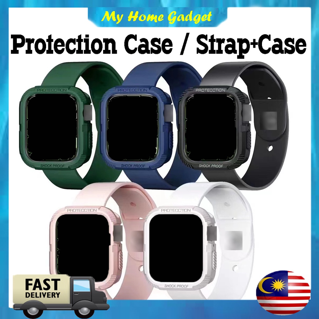 Protection Shock Proof Silicone Soft Case ONLY OR Strap+Case For iWatch ...