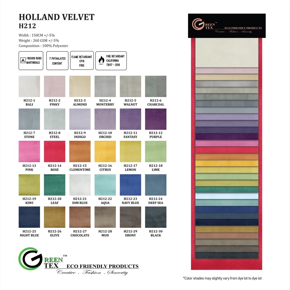 [1] HOLLAND VELVET H212 FASHION NON TOXIC SOFA FABRIC | Shopee Malaysia