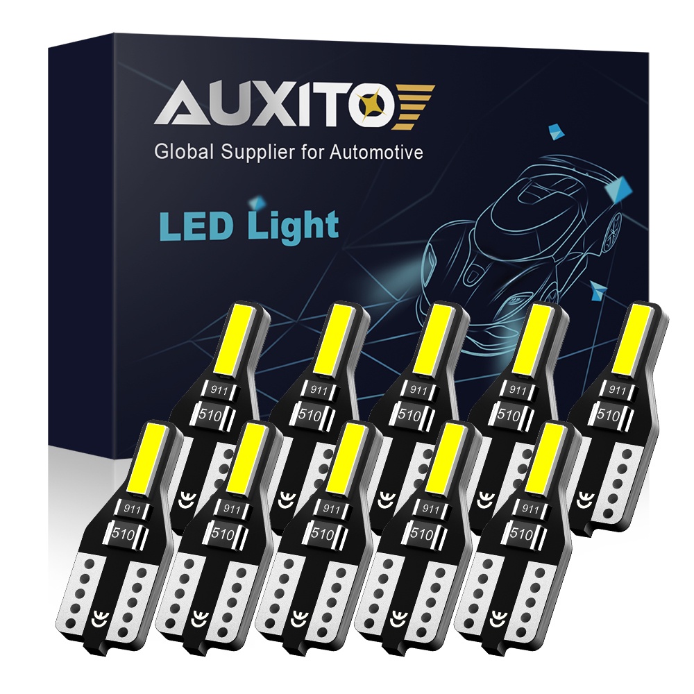 AUXITO 10Pcs T10 W5W Led Bulb 168 194 Led Auto Lamp For Car Interior Trunk Lamp 12V 6000K White ...