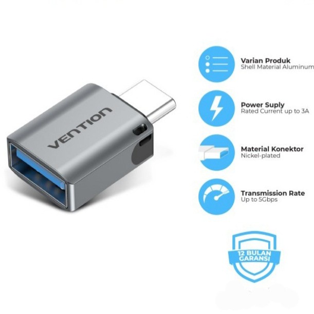 Vention USB Type C to USB 3.0 Female OTG Adapter | Shopee Malaysia
