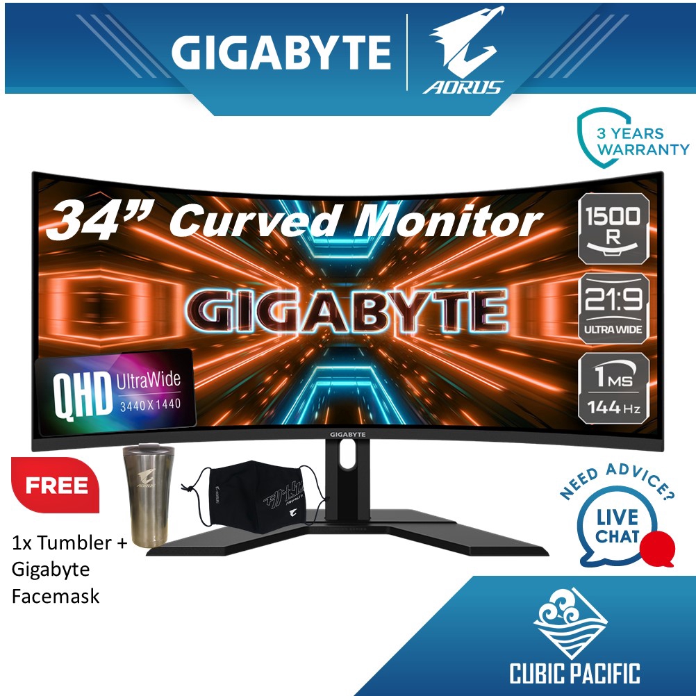 Gigabyte G34WQC Curved Gaming Monitor with Ultrawide QHD, FreeSync (34 ...