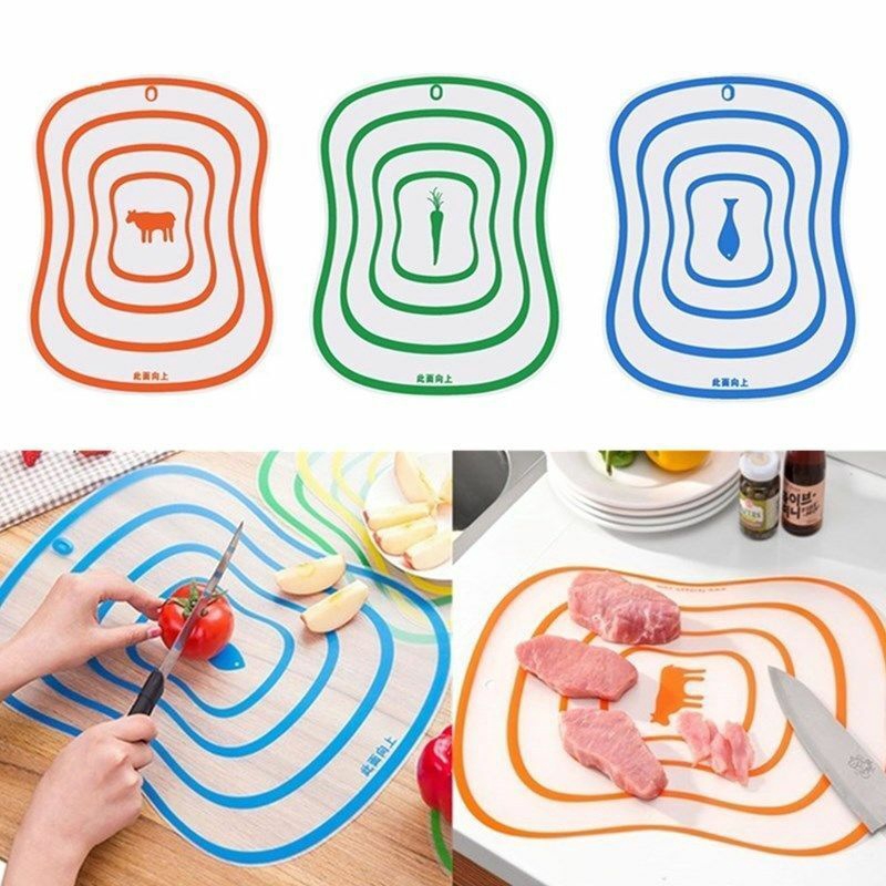 4pcs Flexible Fruit Vegetable Meat Cutting Chopping Board Mat Kitchen ...