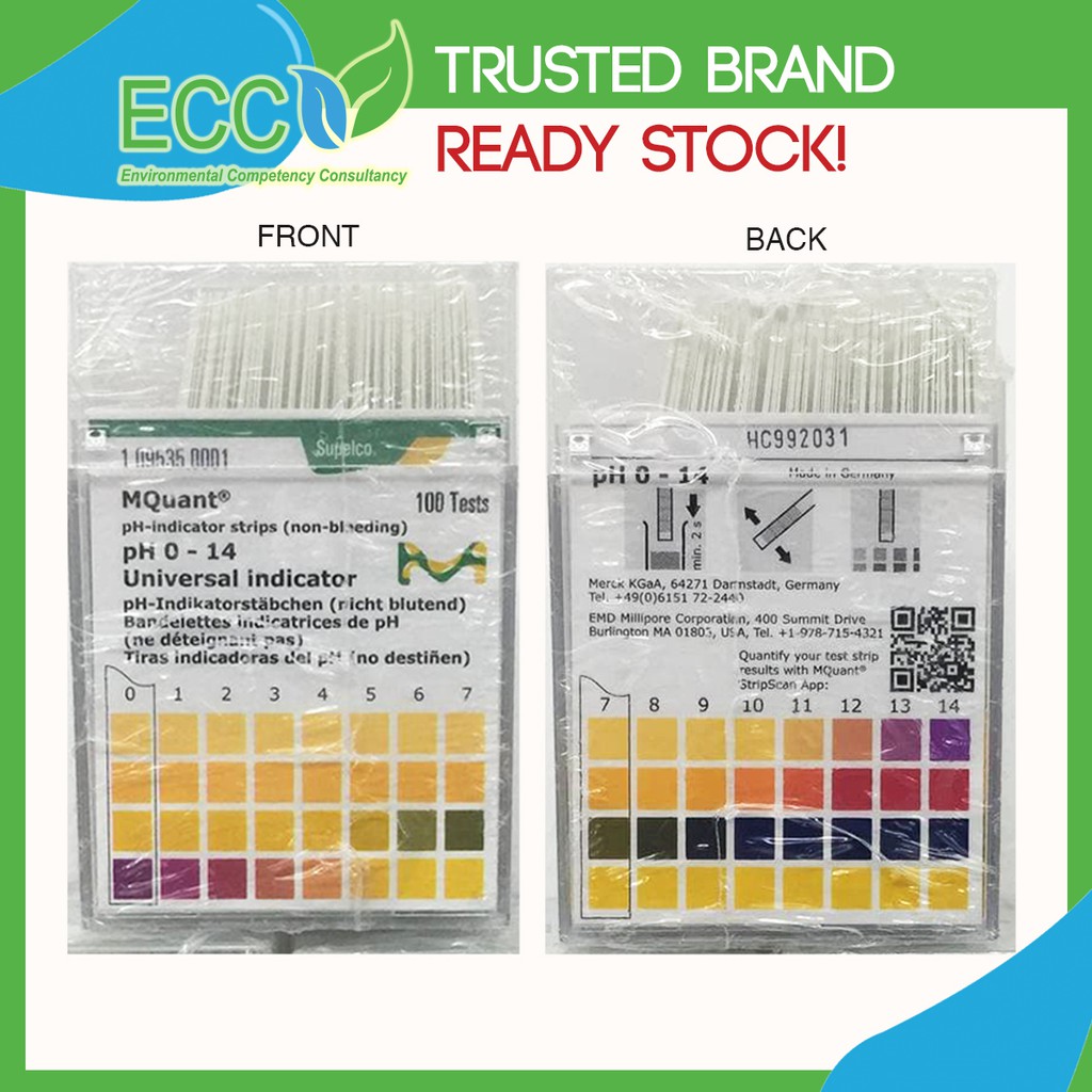 Merck pH-indicator strips, pH paper (non- bleeding) pH 0 - 14 Universal ...