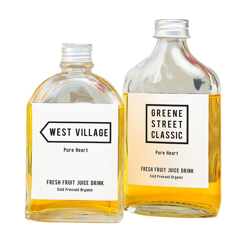 250ml Flat Glass Bottle with Silver Screw Cap / Cold Brew Bottle ...