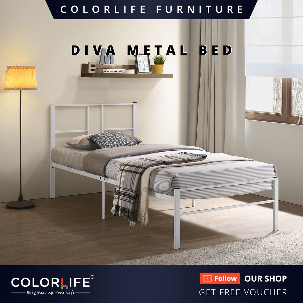 Color Life Diva Metal Bed (Single) / Vita/ Super Base Strong Metal Bar ...