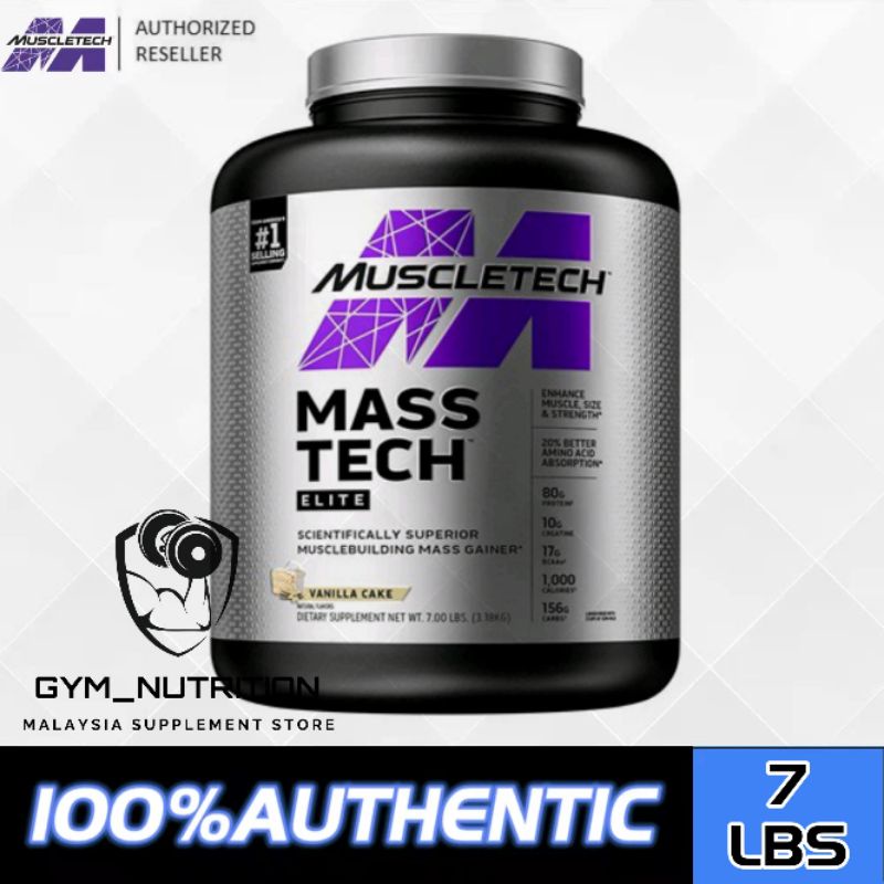MuscleTech Mass Tech Elite (6lbs) Lean Weight Gainer, MassTech Muscle ...
