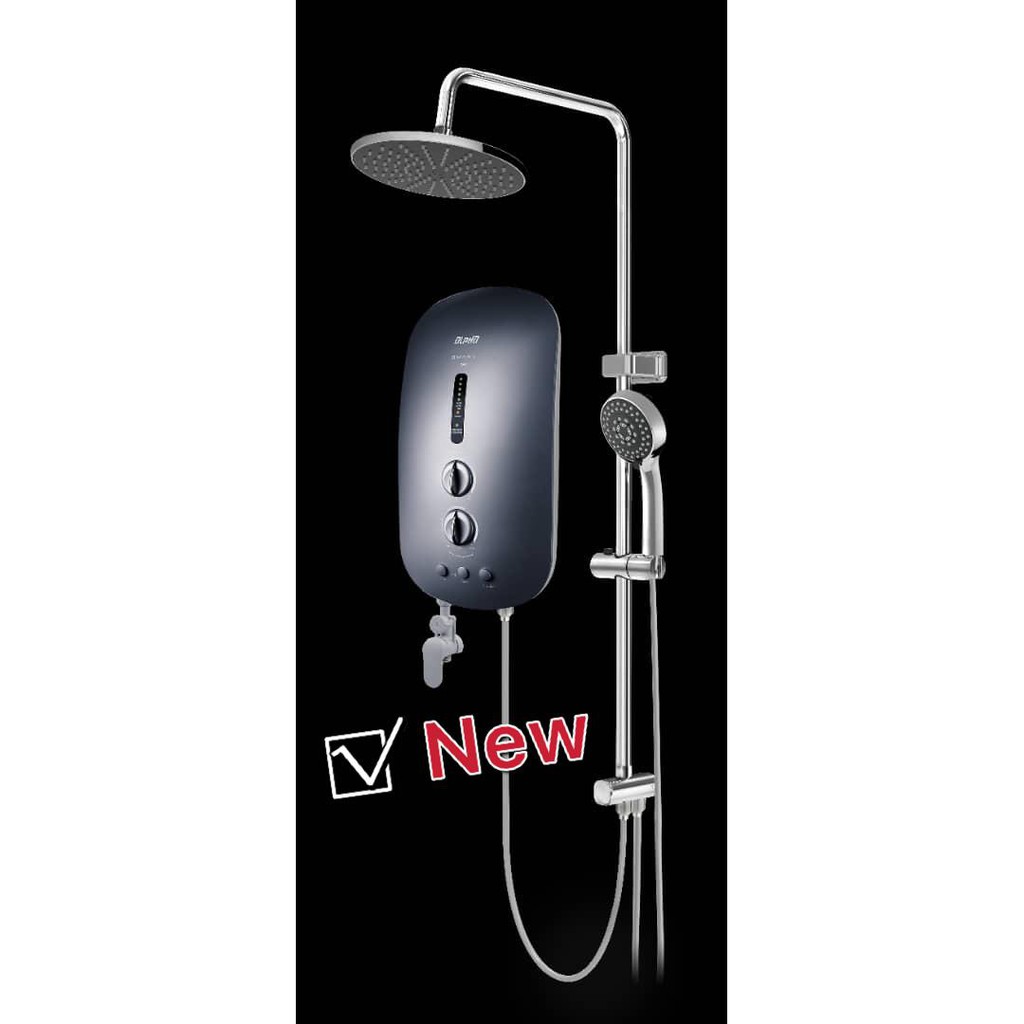 Alpha Water Heater Smart 18I Plus Inverter DC pump Rain Shower Black / white + FREE GIFT ...