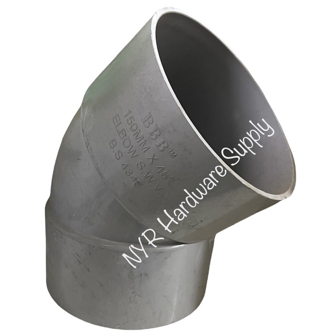 6” (150mm) Pvc Pipe Fitting 6” Elbow 90Deg / 6” Elbow 45Degree 6” Socket / 6” End Cap / Reducer ...
