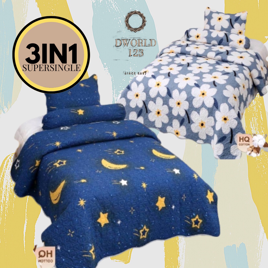 EXCLUSIVE DESIGN CADAR SINGLE PATCHWORK SET (2IN1) 100% COTTON BEDSHEET ...