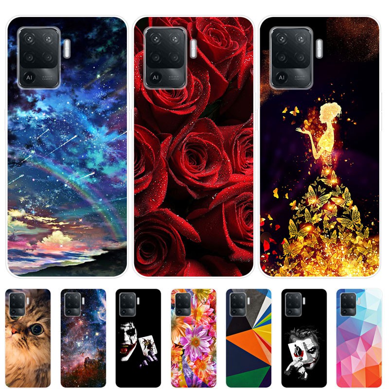 OPPO Reno5 F Case Silicone Soft TPU Cartoon Paint Phone Case Back Cover ...