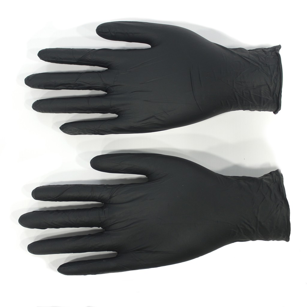 100 PCS Nitrile Powder Free Black Gloves for restaurant spa beauty ...