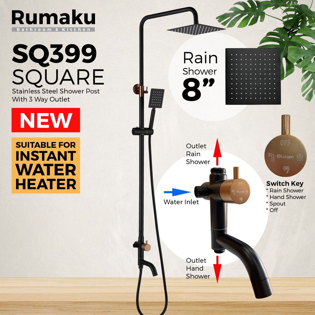 BANOVA / LUCANO SUS 304 Stainless Steel In-let Shower Post Set Rain ...