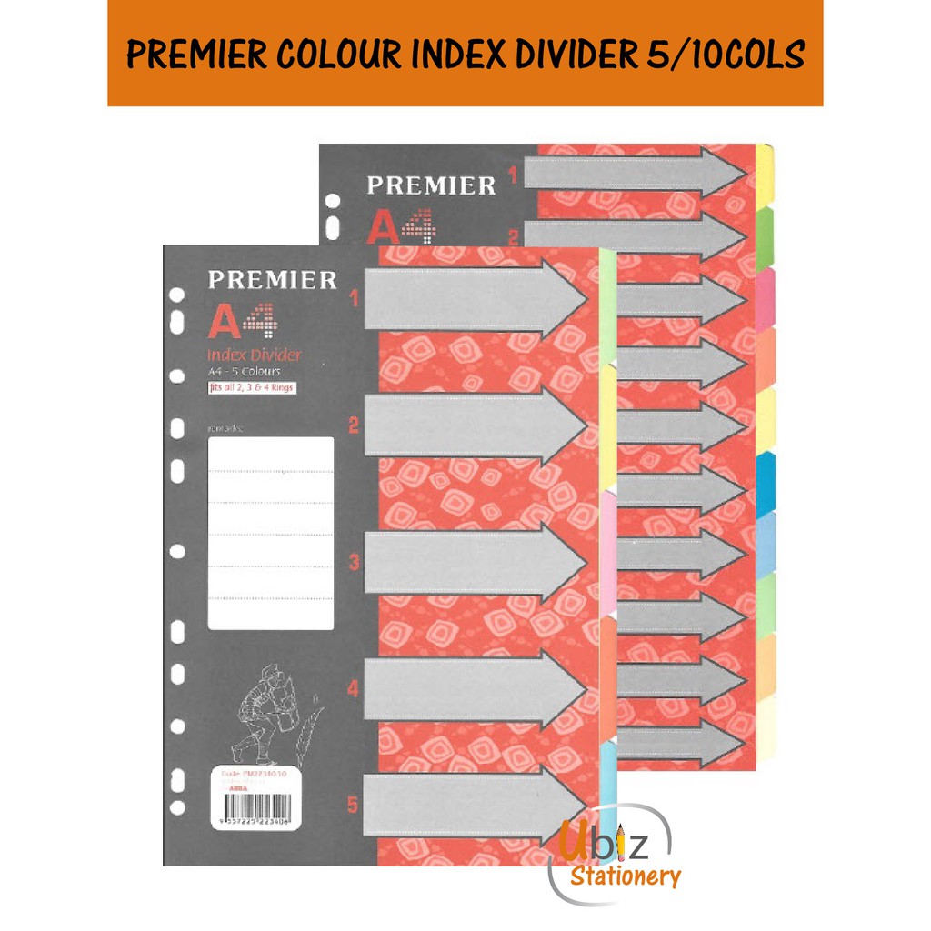 Premier Colour Index Divider 5/10 Tabs | Shopee Malaysia