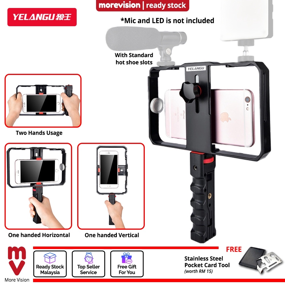 Phone Video Recording Holder with Handle Handheld Gimbal Stabilizer ...