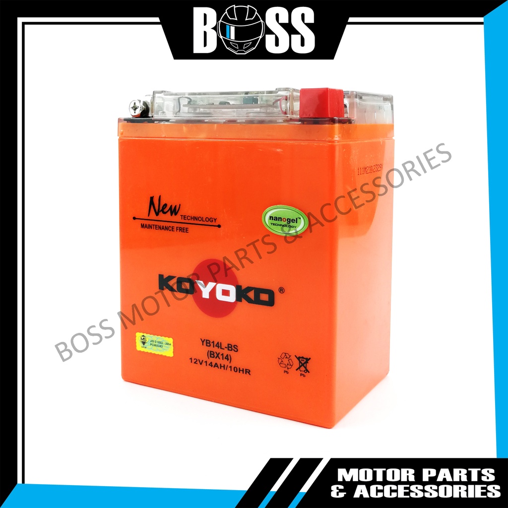 [KOYOKO]YB14L-BS NANOGEL Motorcycle Battery Bateri Motor YAMAHA FJ1100 ...