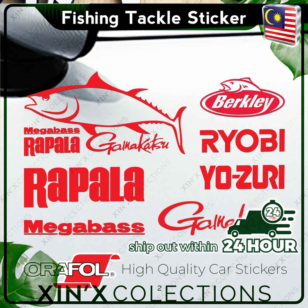 Gamakatsu Rapala Megabass Sticker Diecut Vinyl Fishing Tackle BOX Boat ...