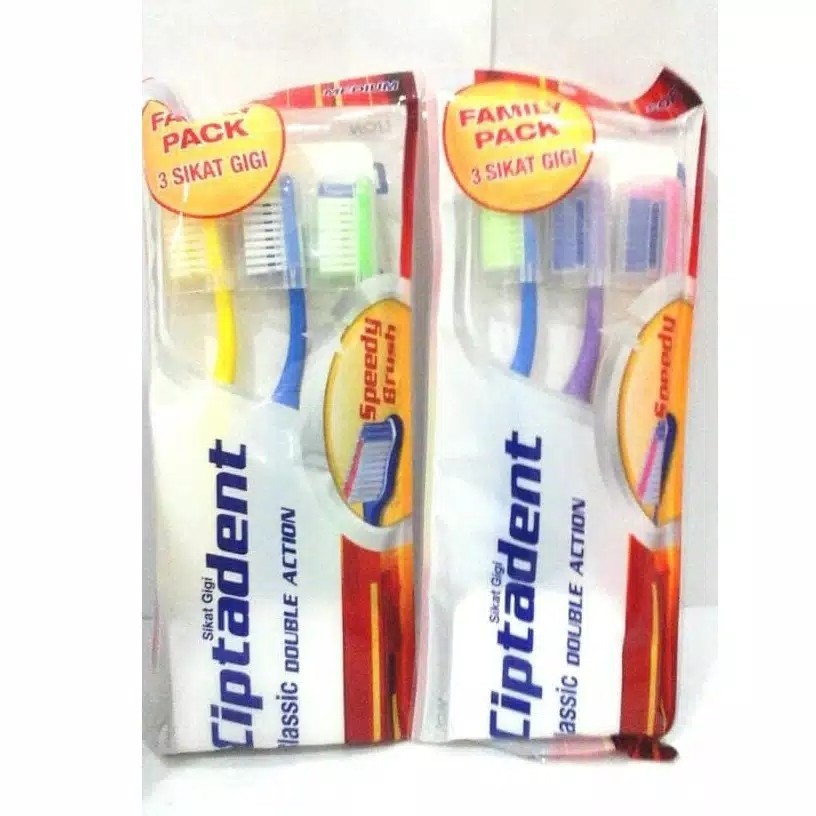 Ciptadent Toothbrush / Classic Double Action Soft Toothbrush 3 Pack ...