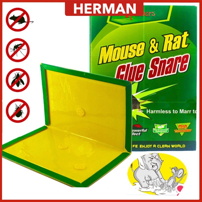 HERMAN Super Mouse Glue Trap Snake Bugs Rat Mice Catcher Board Foldable ...