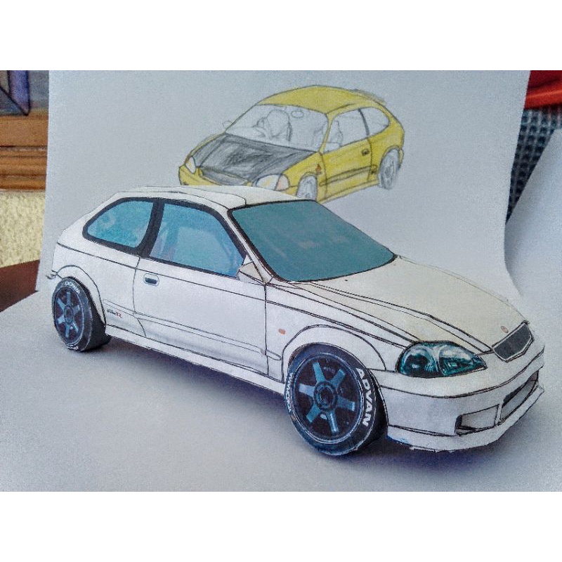 Template Paper Car Honda Civic EK9 Scale 1:20 | Shopee Malaysia