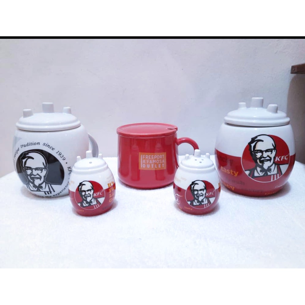 Limited Edition!!! KFC Mug Red & Black/KFC Salt & Paper Dispenser 35th ...