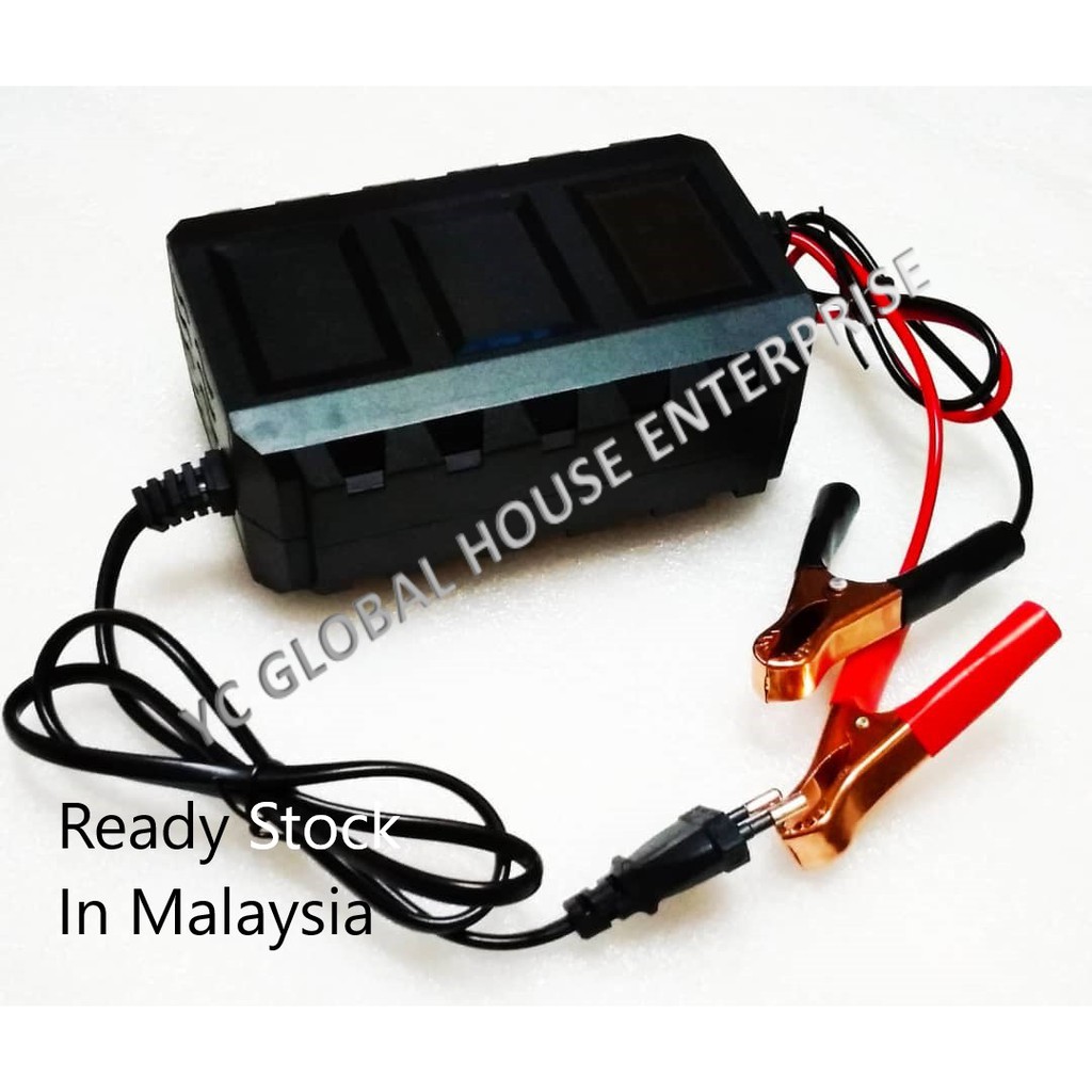 Car / Motorcycle 12V 20A Lead Acid Battery Charge Pengecas Bateri ...