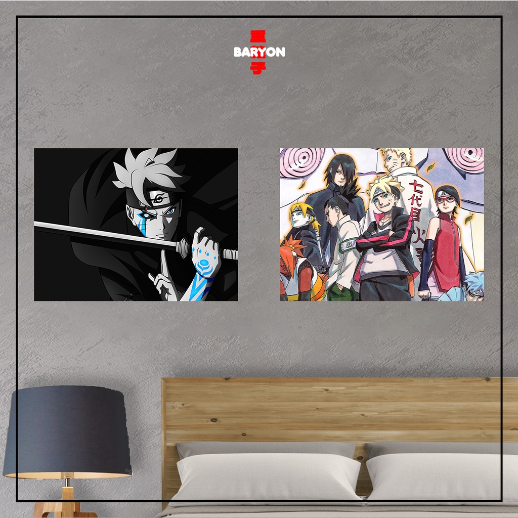 HIASAN DINDING Baryon BORUTO Anime Poster Wall Hanging Anime Room ...
