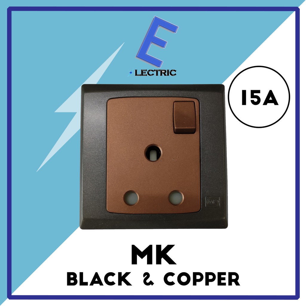 MK 15A Switched Socket 250VAC - Black & Copper Colour | Shopee Malaysia