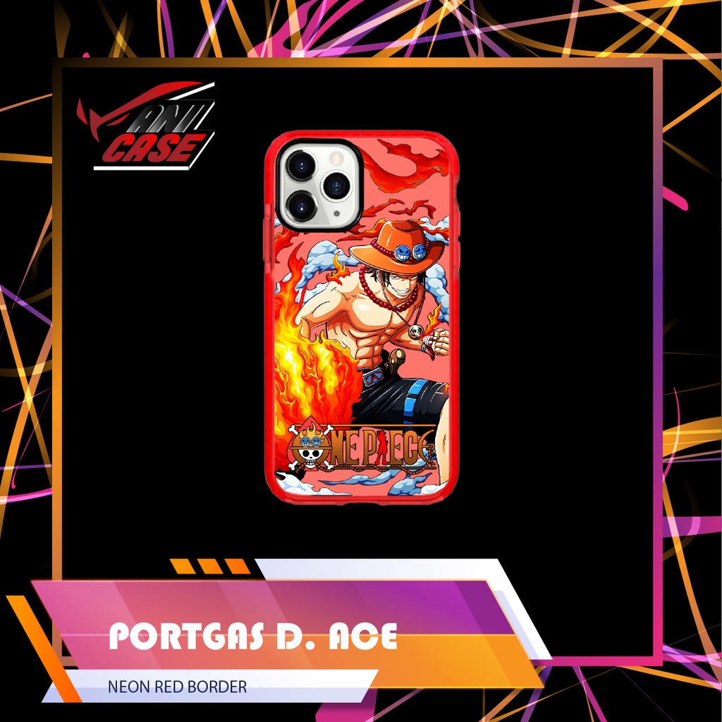 [ONE PIECE] PORTGAS D. ACE NEON RED BORDER CASE DESIGNATED BUMPER CASE ...