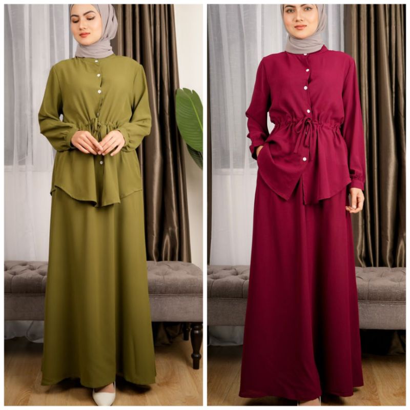 One Set Skirt dan Blouse Baju Set Wanita Muslimah | Shopee Malaysia