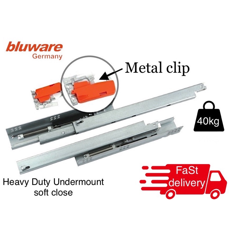 Bluware UNDER-MOUNT EXTENSION DRAWER SLIDE WITH SOFT CLOSE RAIL LACI UNDER MOUNT EXTENSION SLIDE ...